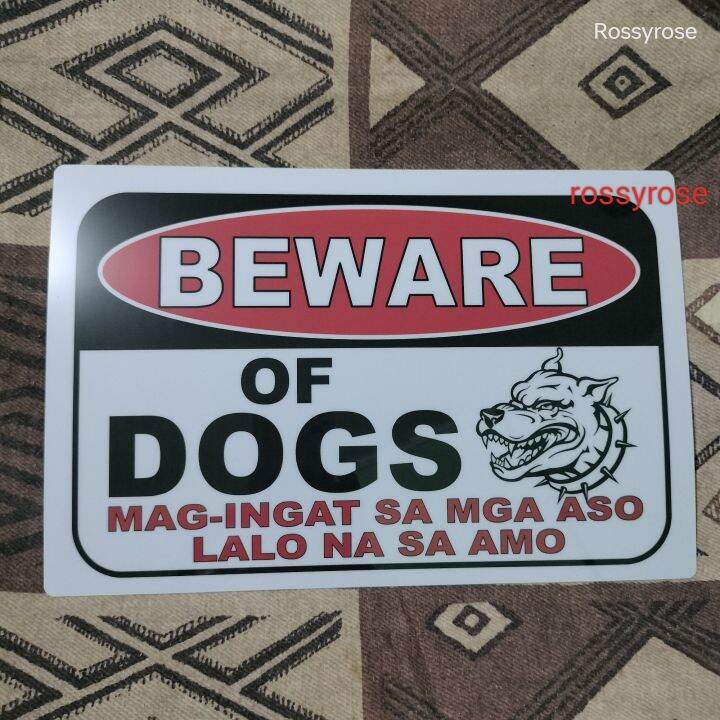 Mag ingat Sa Aso Lalo Na Sa Amo PVC Plastic Signage (7.8x11 inches ...