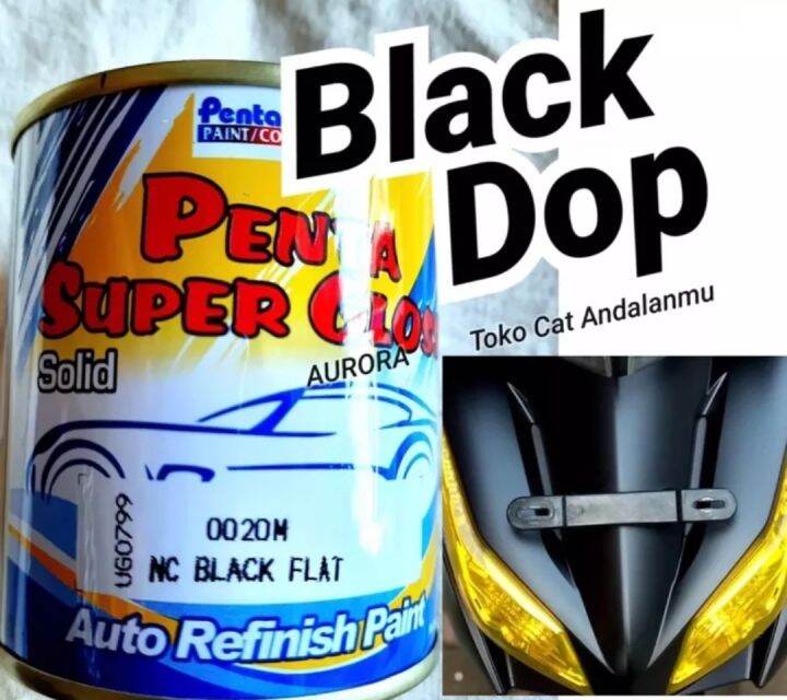 Cat Penta Super Gloss NC Black Flat 1Kg Hitam doff dop dof Mat matte dull duco duko Diko semprot ...