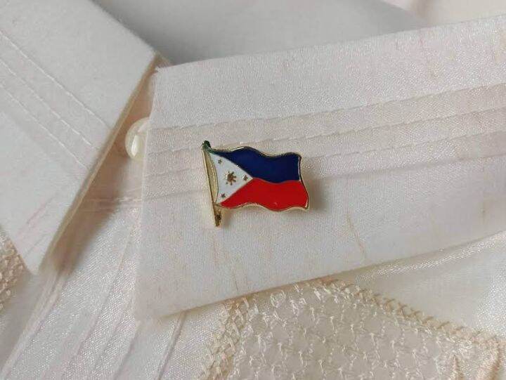 PHILIPPINE FLAG COLLAR PIN - LACQUER POLISHED AND WITH METAL CLUTCH PIN ...