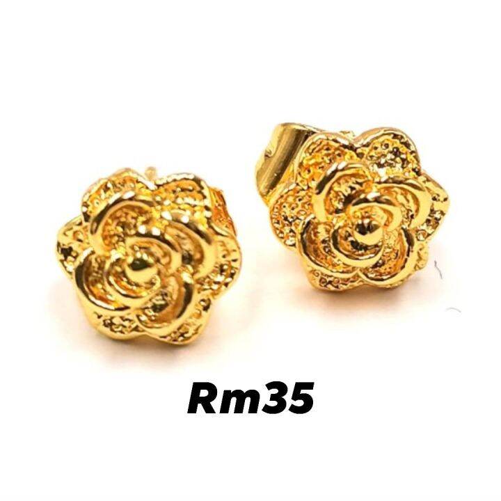 subang paku pelbagai design emas suasa sadur emas 24k | Lazada
