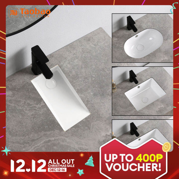 Small Size Drop In Sink Balcony Embedded Vertical Dress Ceramic