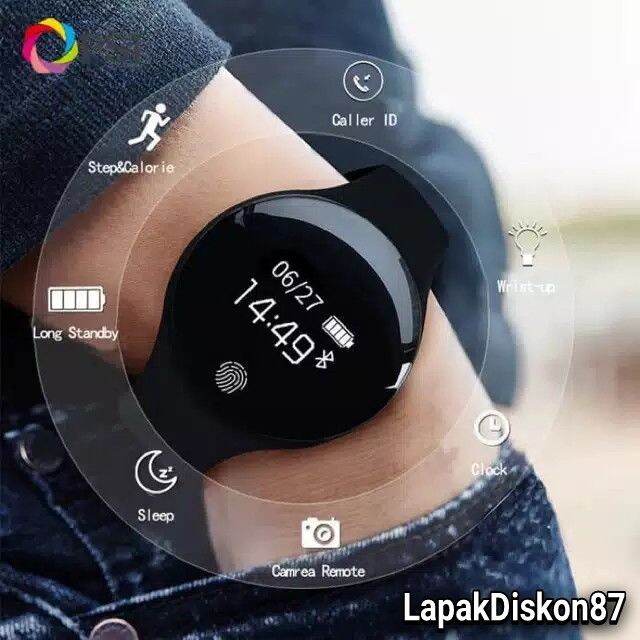 JAM TANGAN PINTAR HP ANDROID SMARTWATCH D18 TAHAN AIR REMOTE CAMERA LED ...