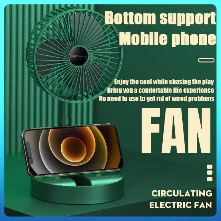 ① Desk Electric Fan Small Folding Fan with USB Charging Rechargeable ...