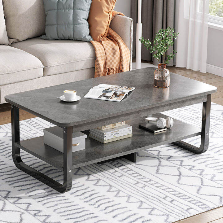 【Stainless Steel Frame】2-Tier Modern Wooden Veneer Table Beside Sofa ...