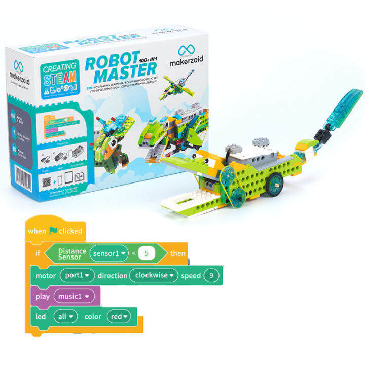 Makerzoid Robot Master Coding Robot Kits App Controlled 100 In 1 Toy Set With Video Tutorials 