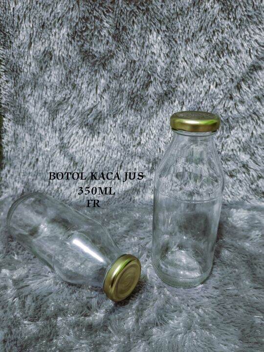 botol kaca jus 350ml botol jus 350ml tutup stainles gold | Lazada Indonesia