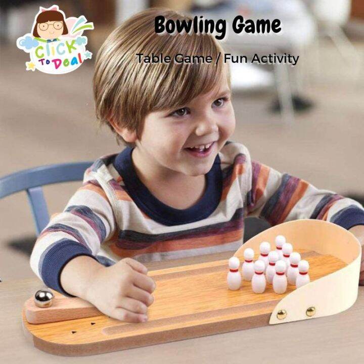 Wooden Mini Desktop Bowling Game Kids Bowling Game Toys Table Game ...