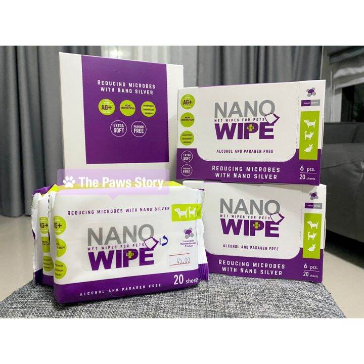 NANO WIPE ทิชชู่เปียกสำหรับสัตว์เลี้ยง ลดการสะสมของเชื้อโรค | Lazada.co.th