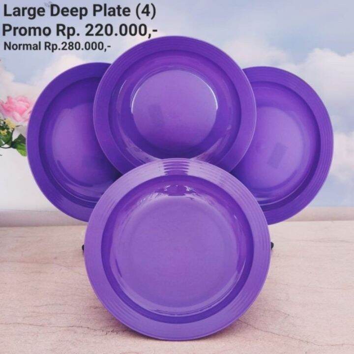 TUPPERWARE Large Deep Plate / piring Tupperware 4 pcs | Lazada Indonesia