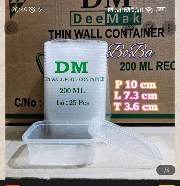 Thinwall Dm Kotak 200ml Dan Kotak 300ml Isi 25pcs Lazada Indonesia