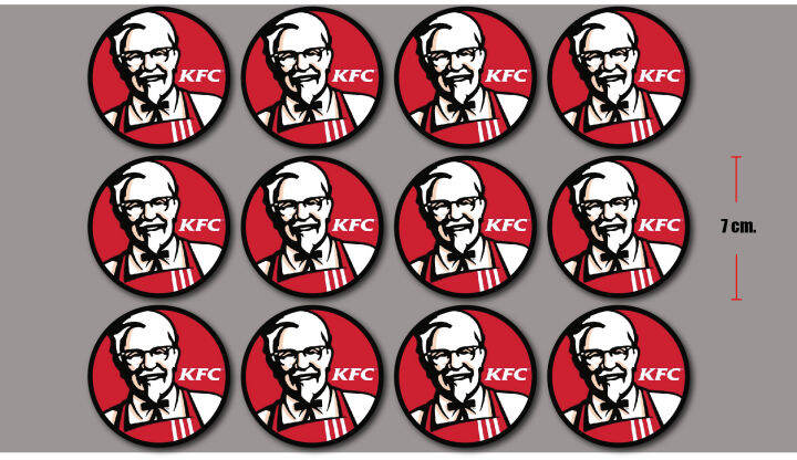 +ขายส่งยกโหล+12pcs sticker kfc สติกเกอร์ เคเอฟซี งานออฟเซ็ทแท้ กันน้ำ ...