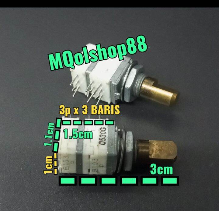 HRG 1pcs POTENSIO SEALER NOBLE TRIPLE B10K B 10K B103 B 103 3p x 3 ...