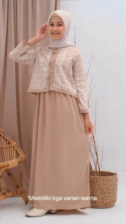 Set Dress dan Outer Korean Baju Setelan Anak Remaja Dewasa Usia 8 Tahun Sampai Dewasa Hana ...