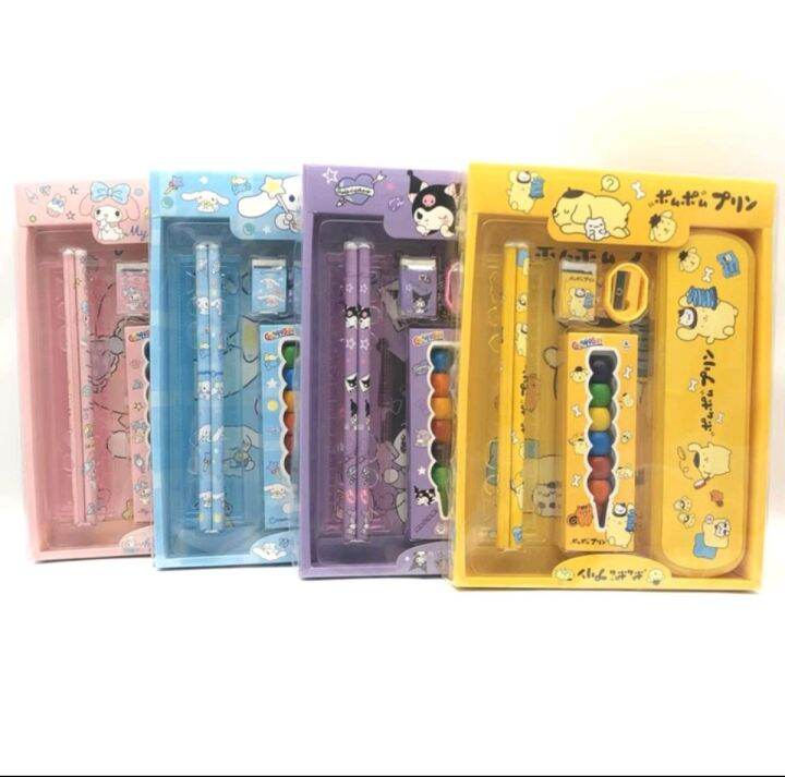School Set Essential Pencil Case Pencil Ruler Sharpener Eraser Color ...