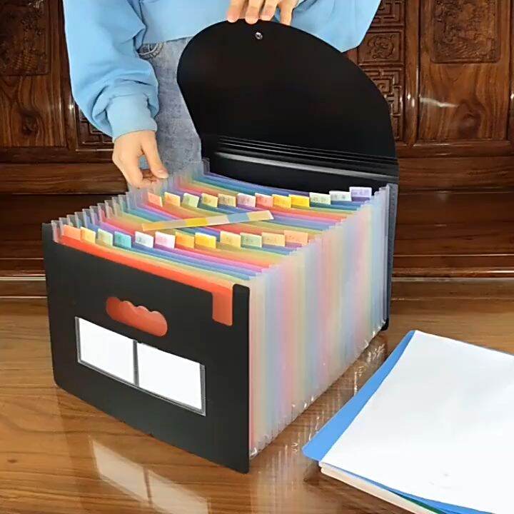 bside.ph Extended folder 24 pockets, black accordion A4 folder 12 ...