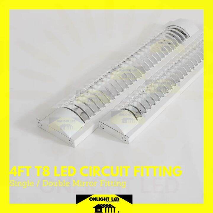 2FT 4FT Single / Double Circuit Fitting LED T8 Mirror Fitting | Lazada