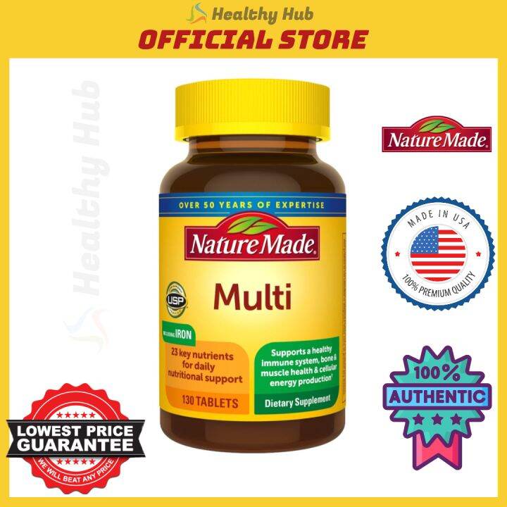 Nature Made Multi with Iron, Multivitamin with Iron for Men and Women ...