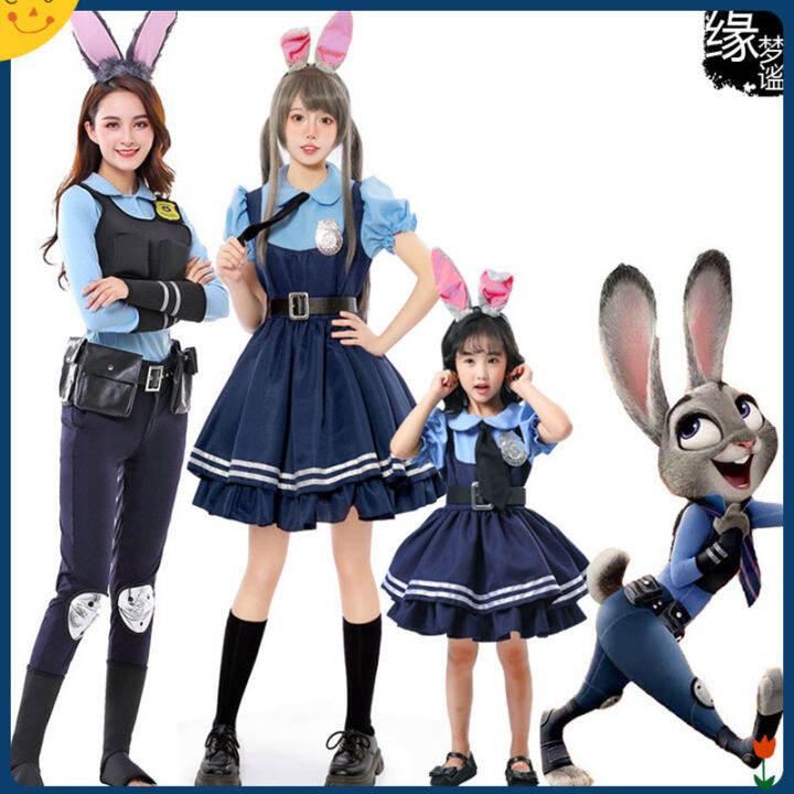 Zootopia Halloween Cosplay Adult Performance Costume Rabbit Judy Male ...