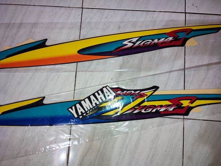 Yamaha Sigma Lis Striping Sticker Stiker Kuning dan biru | Lazada Indonesia