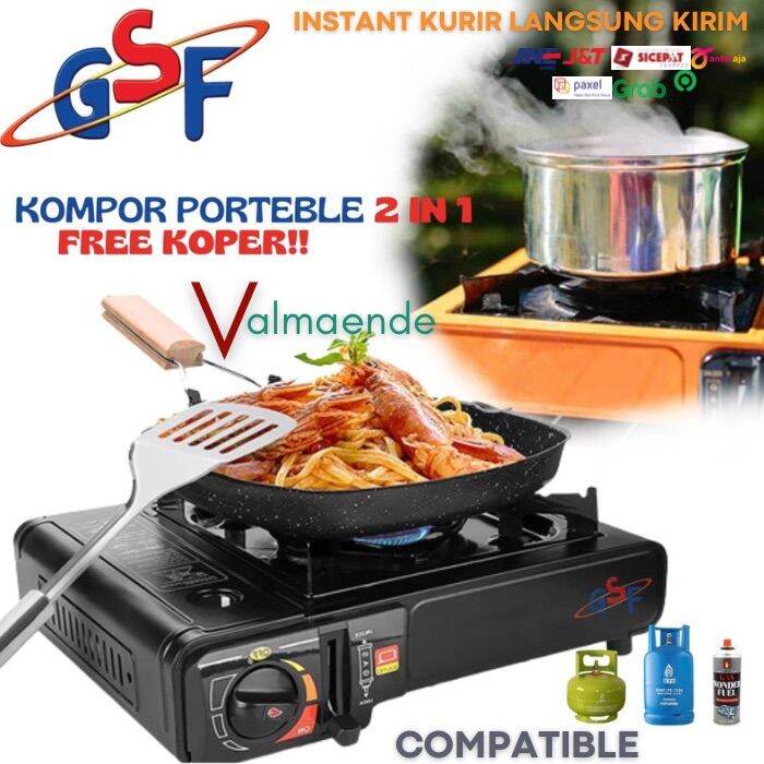 Kompor Gas Portable 2 in 1 Grill Pan Perlengkapan BBQ Yakiniku Bulgogi ...