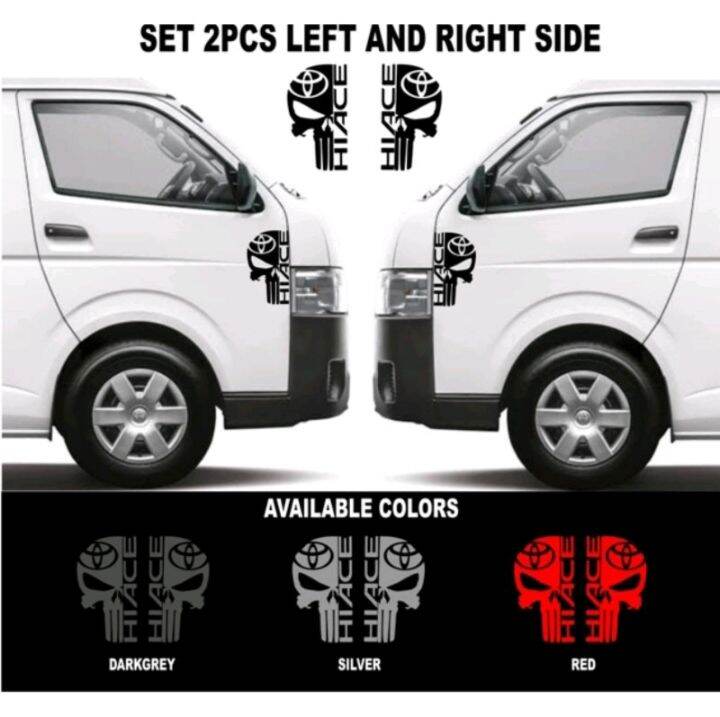 Toyota Hiace Grandia Commuter Van Punisher Sticker design 2pcs | Lazada PH