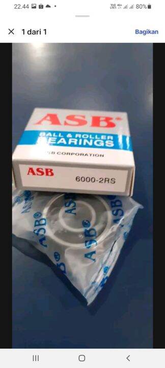 Ball bearing 6000 2RS ASB | Lazada Indonesia