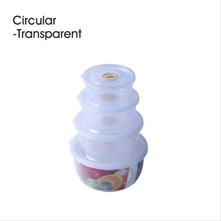 Container Makanan Set 4in1/ Food Storage Box Set 4 in 1 Toples Bulat ...