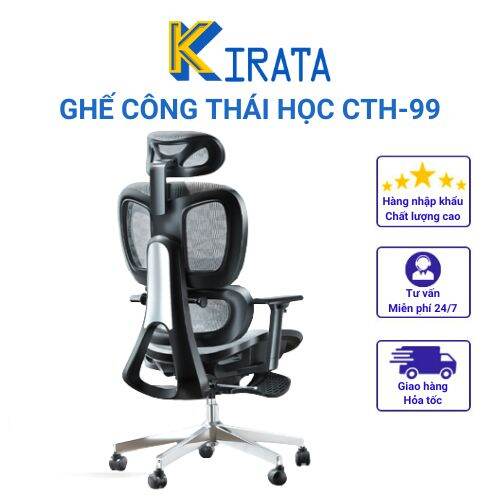 Ghế Xoay Công Thái Học Cao Cấp Điều Chỉnh Lưng, Bảo Vệ Cột Sống CTH-99 ...