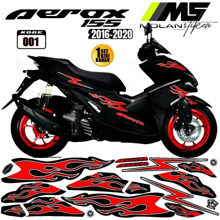 Decal Sticker Striping Variasi Aerox 155 Api 2016-2020 Aerox 155 Lama ...