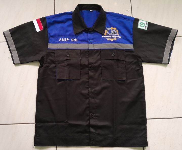 COD WEARPACK KERJA / KATELPAK PRIA TANGAN PENDEK/ KEMEJA HEM PRIA HITAM ...
