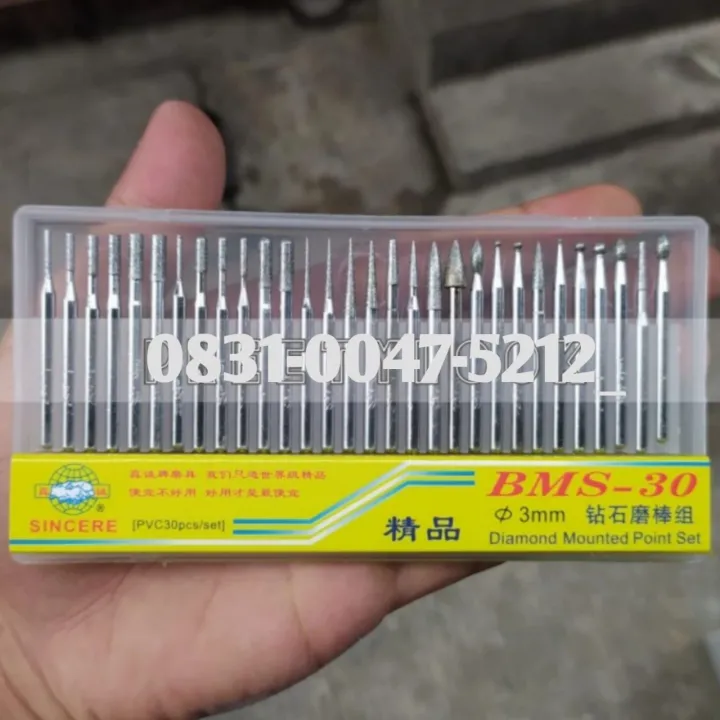mata bor intan mini set 30 pcs mata diamond mounted bor grafir mata bor ...