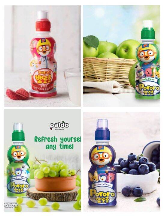 Pororo Fruit Juice 4s (Korean Paldo Kids Fruit Juice 235mlx4bottles ...