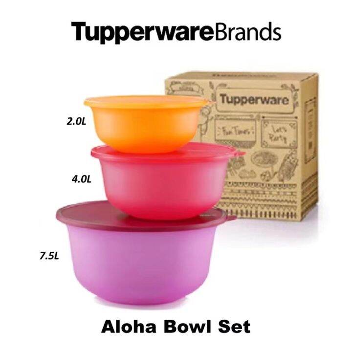💥Ready stock 💥💯Tupperware Aloha Bowl Set (3 pcs) | Lazada