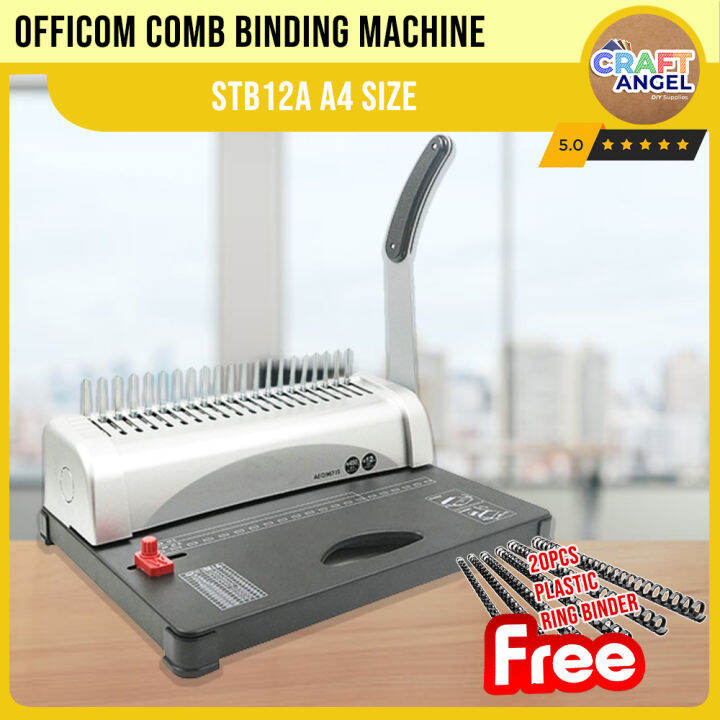 A4 Size Comb Binding Machine STB12A 12 Hole Punched Sheets Officom ...