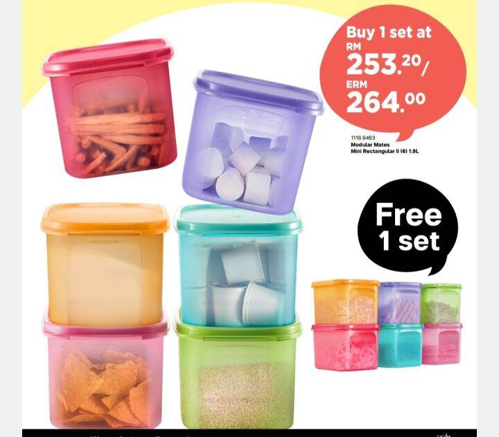 Tupperware Modular Mates Mini Rectangular 1.9L | Lazada