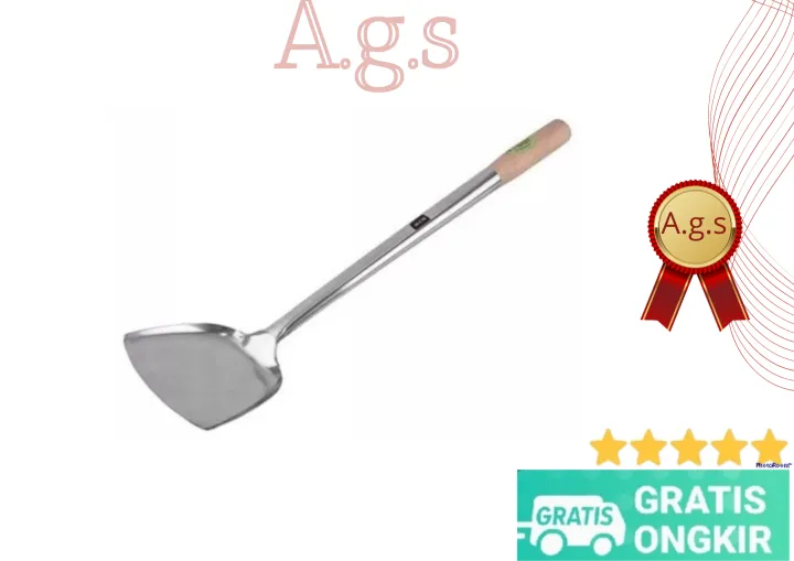 Sodet Stainless Besar Gagang Kayu - Sutil Besar | Lazada Indonesia