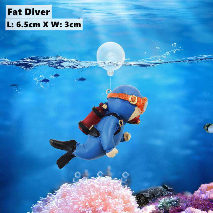 FY Floating Diver Fish Tank Deco Landscape Hiasan Akuarium Hiasan ...