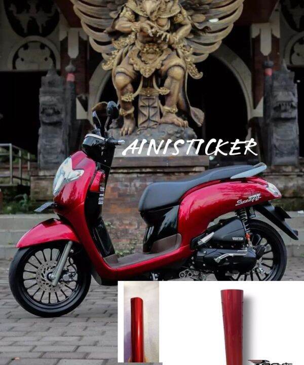 stiker skotlet warna merah maroon metalik/sticker glosy | Lazada Indonesia