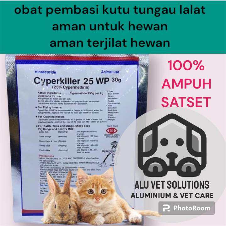 cyperkiller 25wp obat kutu lalat kandang hewan sapi kambing ayam kuda ...