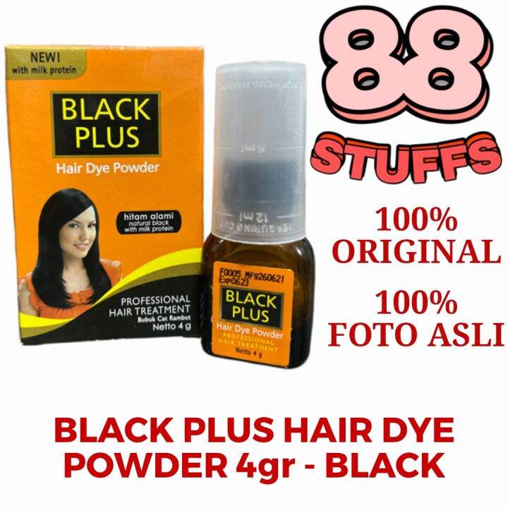 BLACK PLUS Semir Hair Dye Powder Pewarna Rambut Hitam Pewarna Uban | Lazada Indonesia