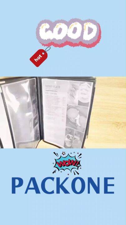 PACKONE A4 Restaurant Cafe Transparent Clear Menu Cover Menu Holder ...