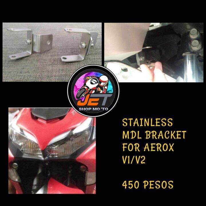 STAINLESS MDL BRACKET FOR AEROX V1 AND V2 | Lazada PH