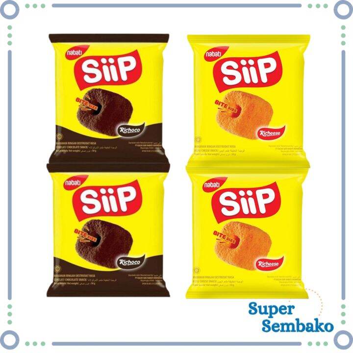 SNACK RICHEESE NABATI SIIP SIP BITES KEJU CHEESE COKLAT 26g RENCENG ISI ...