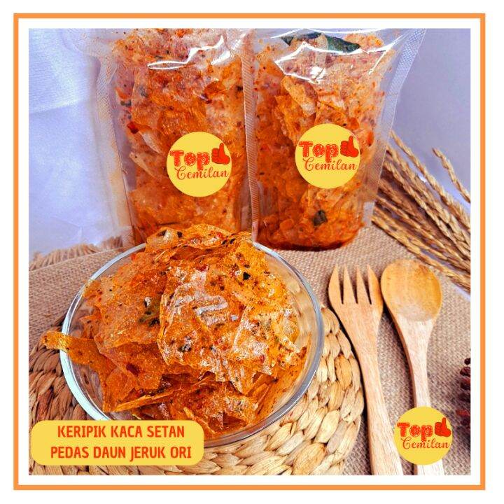 Topsnack.id / KERIPIK KACA PEDAS Daun Jeruk / KRIPCA / Pedas / camilan ...
