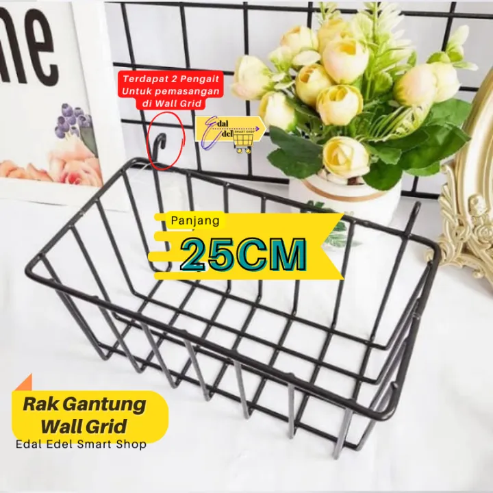 Keranjang besi ram minimalis 25cm rak gantung ram kesi 25 keranjang ...
