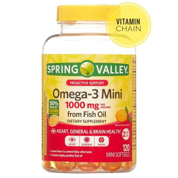 🇺🇸 Spring Valley Omega-3 1000mg 120/200/325 Softgels | Lazada PH