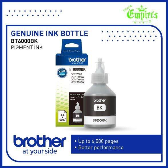 Brother BT6000 BLACK Original Ink Bottle For | DCP-T300 | DCP-T500W ...