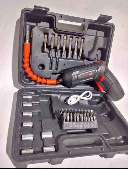 Bor Obeng Baterai Cordless Screwdriver 4 2 Volt 1800 Set Lengkap Jld