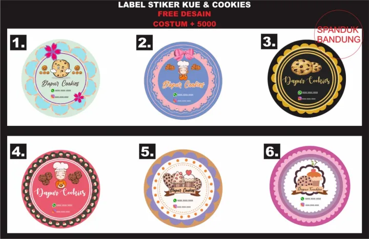 stiker cookies / label makanan bentuk bulat / label cookies | Lazada ...