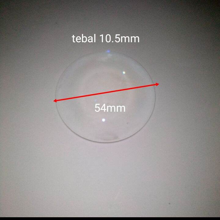 LENSA CEMBUNG DATAR KACA PROYEKTOR DIAMETER 54mm TEBAL 10.5mm BEKAS ...